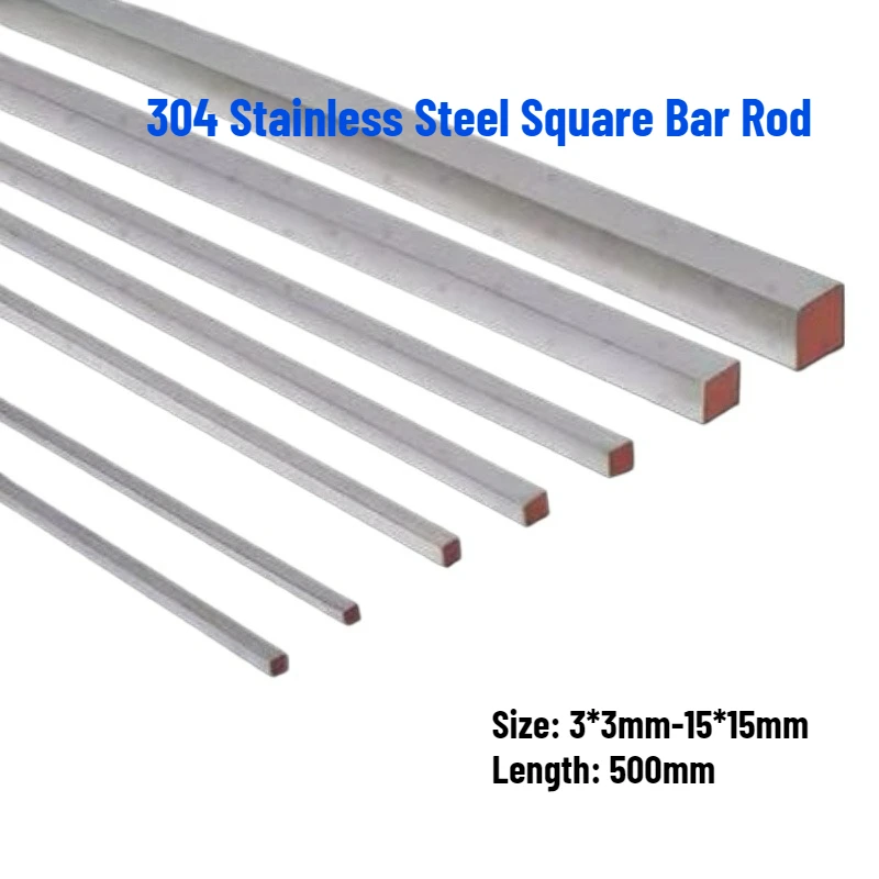1/2pcs 304 Stainless Steel Square Bar Rod Thick 3mm 4mm 5mm 6mm 7mm 8mm ...