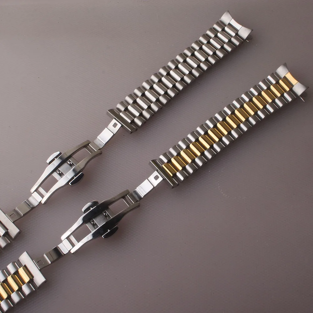 18mm-19mm-20mm-21mm-22mm-Watch-Strap-Silver-Gold-Stainless-Steel ...