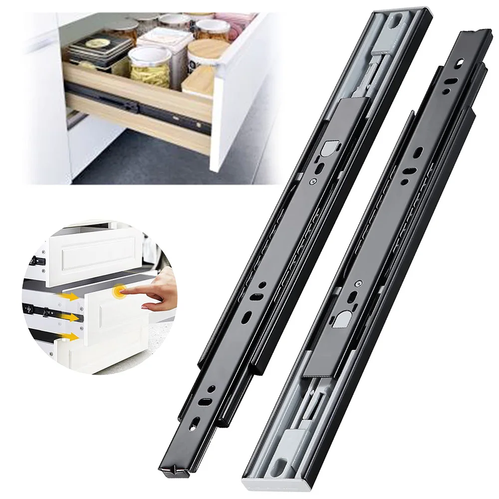 Push to Open Drawer Slides Full Extension handleless Side Mount Ball ...