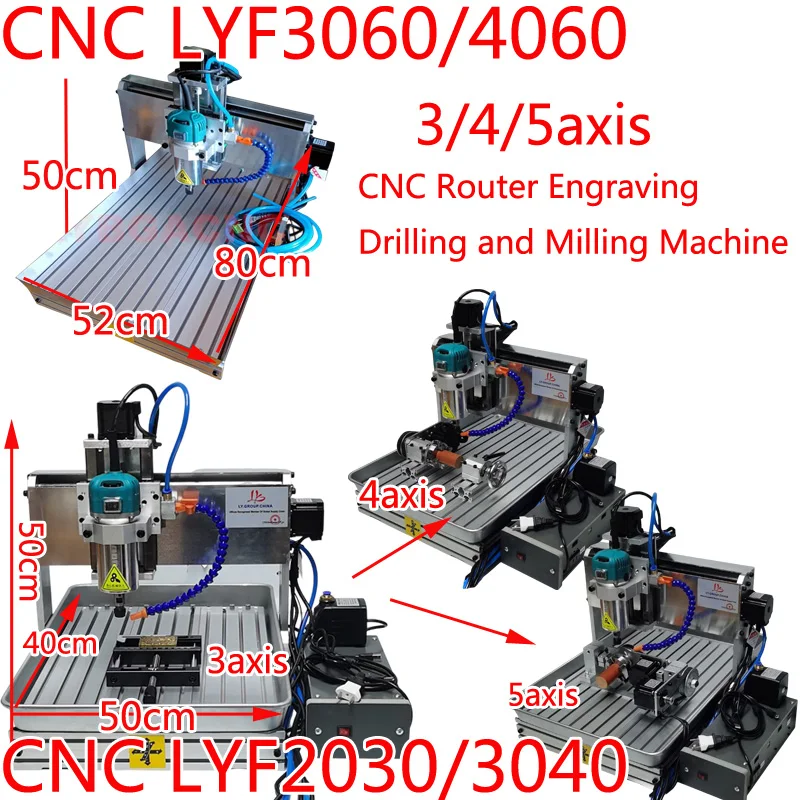 1500W 110V/220V LYBGACNC LYF2030 3040 3060 4060 3/4/5axis Engraving ...