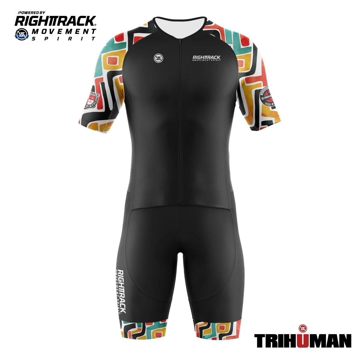 RIGHTTRACK Trisuit Men's Summer Triathlon Race Short Sleeve Skinsuit ...