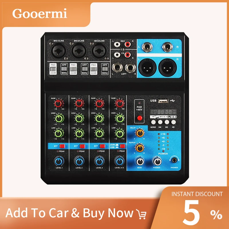 Gooermi-F-5A-5-Channels-Portable-Audio-Digital-Mixer-Home-Karaoke-Sound ...