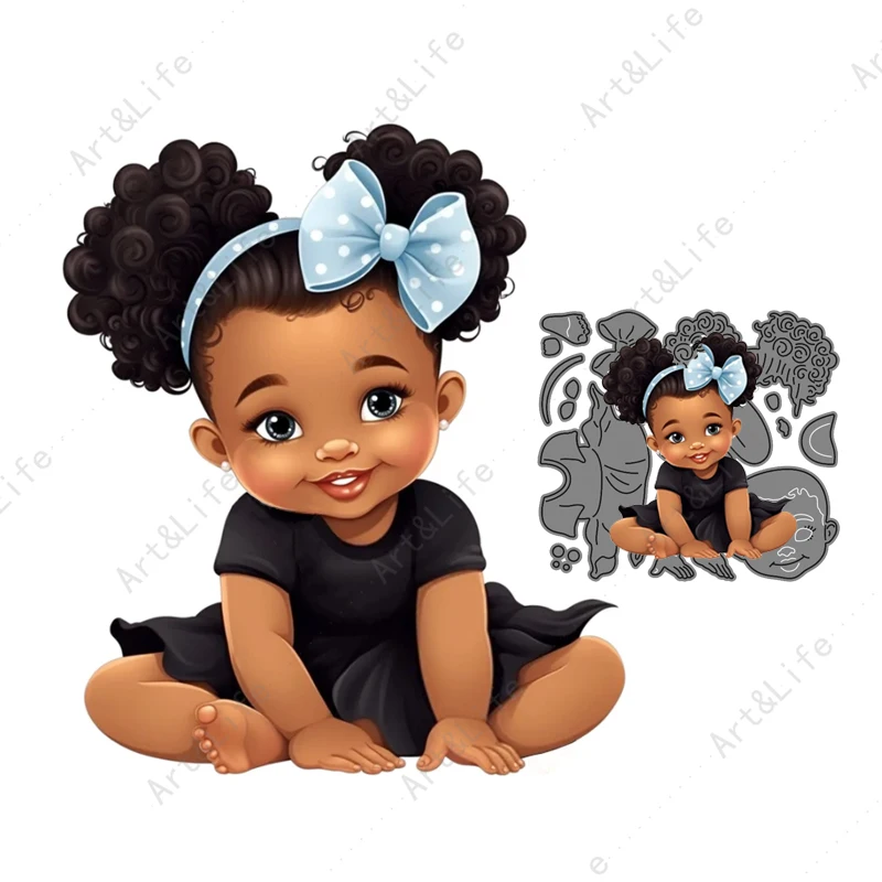 2024-New-Arrival-Cute-Doll-Black-Baby-gril-Stencils-Scrapbooking ...