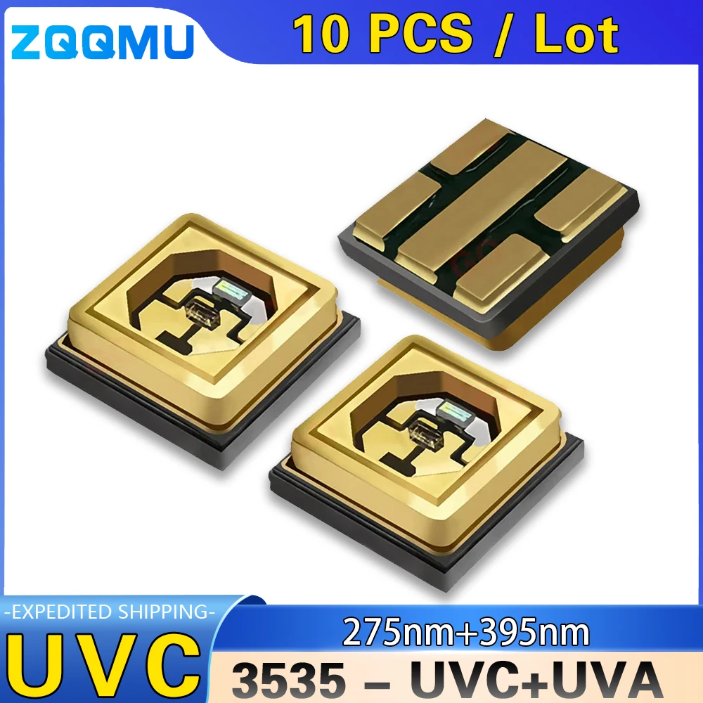 10Pcs-1-3W-Deep-UV-3535-Germicidal-Lamp-275nm-395nm-UVC-UVA-Dual-Band ...