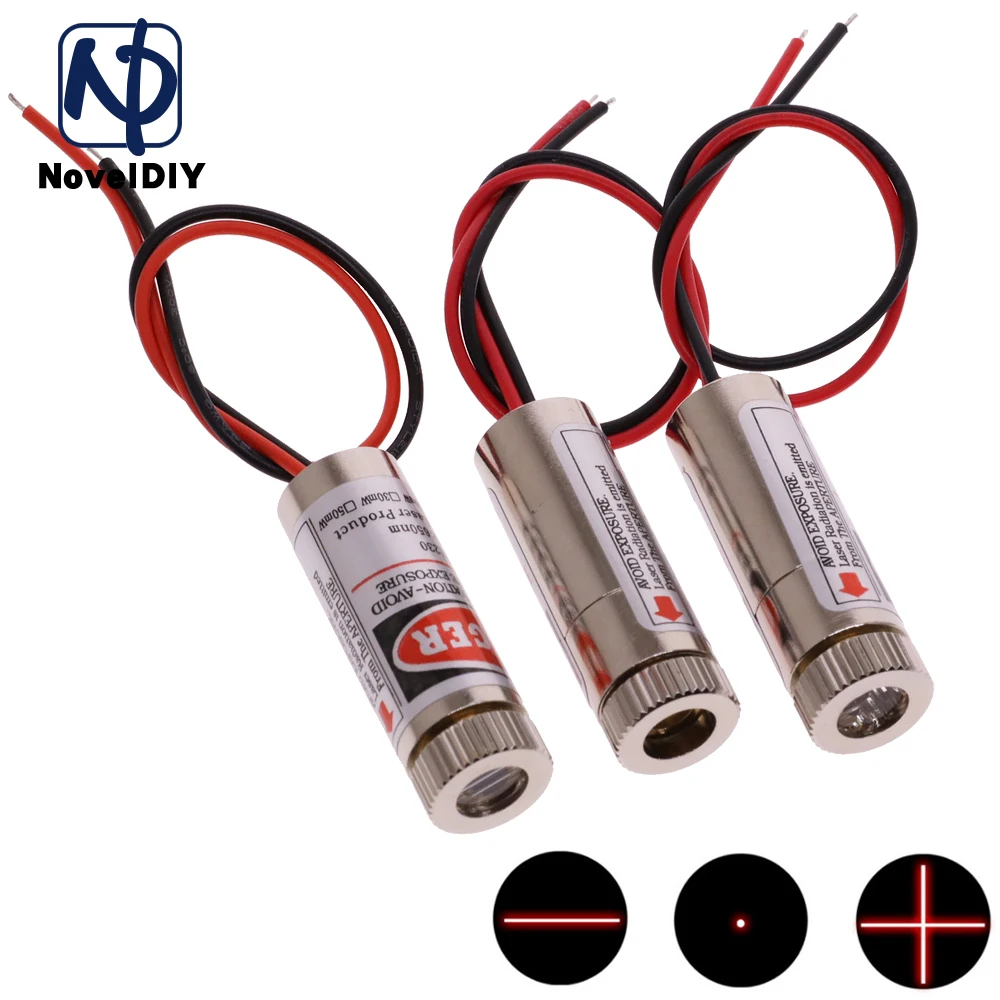 650nm-5mW-Red-Point-Line-Cross-Laser-Module-Head-Glass-Lens-Focusable ...