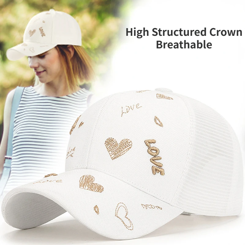 Summer-Baseball-Cap-for-Women-Girl-Hard-Top-Mesh-Breathable-Sun-Hat ...