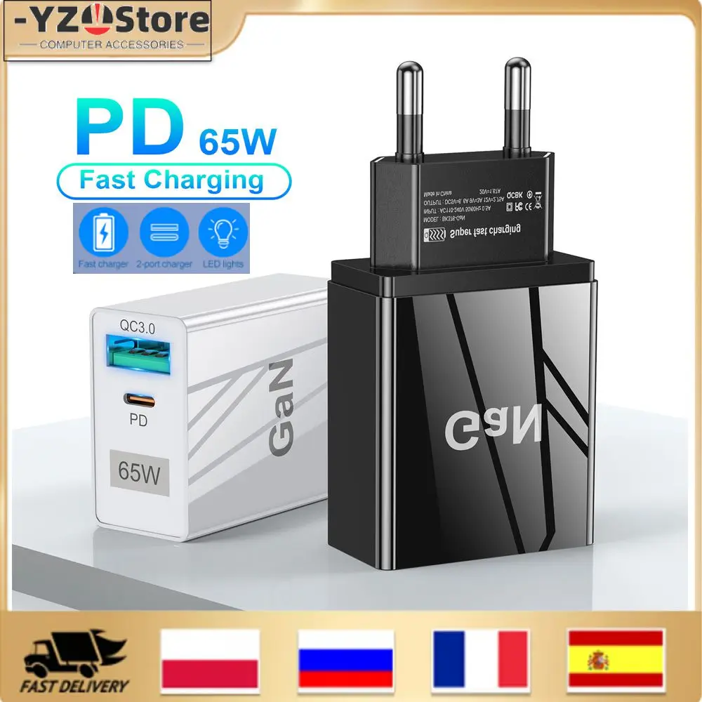 Baseus-65W-GaN-Charger-Quick-Charge-4-0-3-0-Type-C-PD-USB-Charger ...