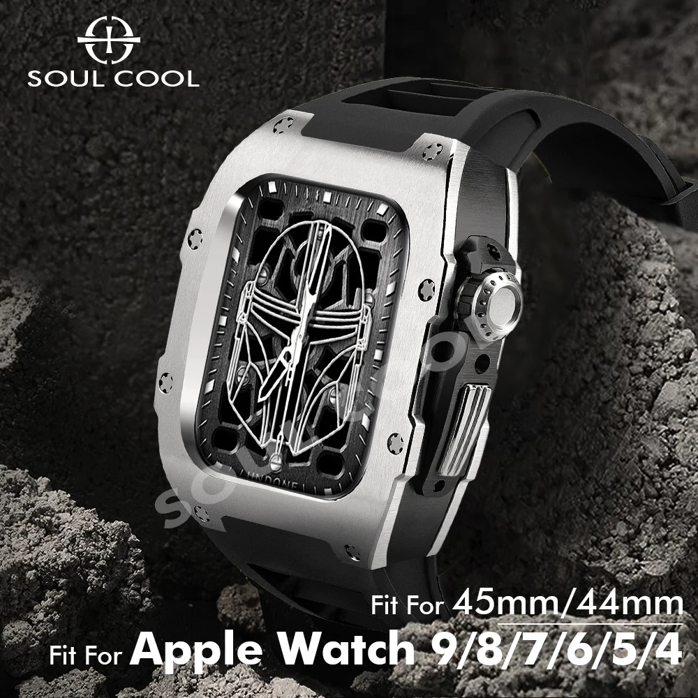For Apple Watch 8 7 6 5 4 SE 44/45MM Modification Kit 316L Stainless ...