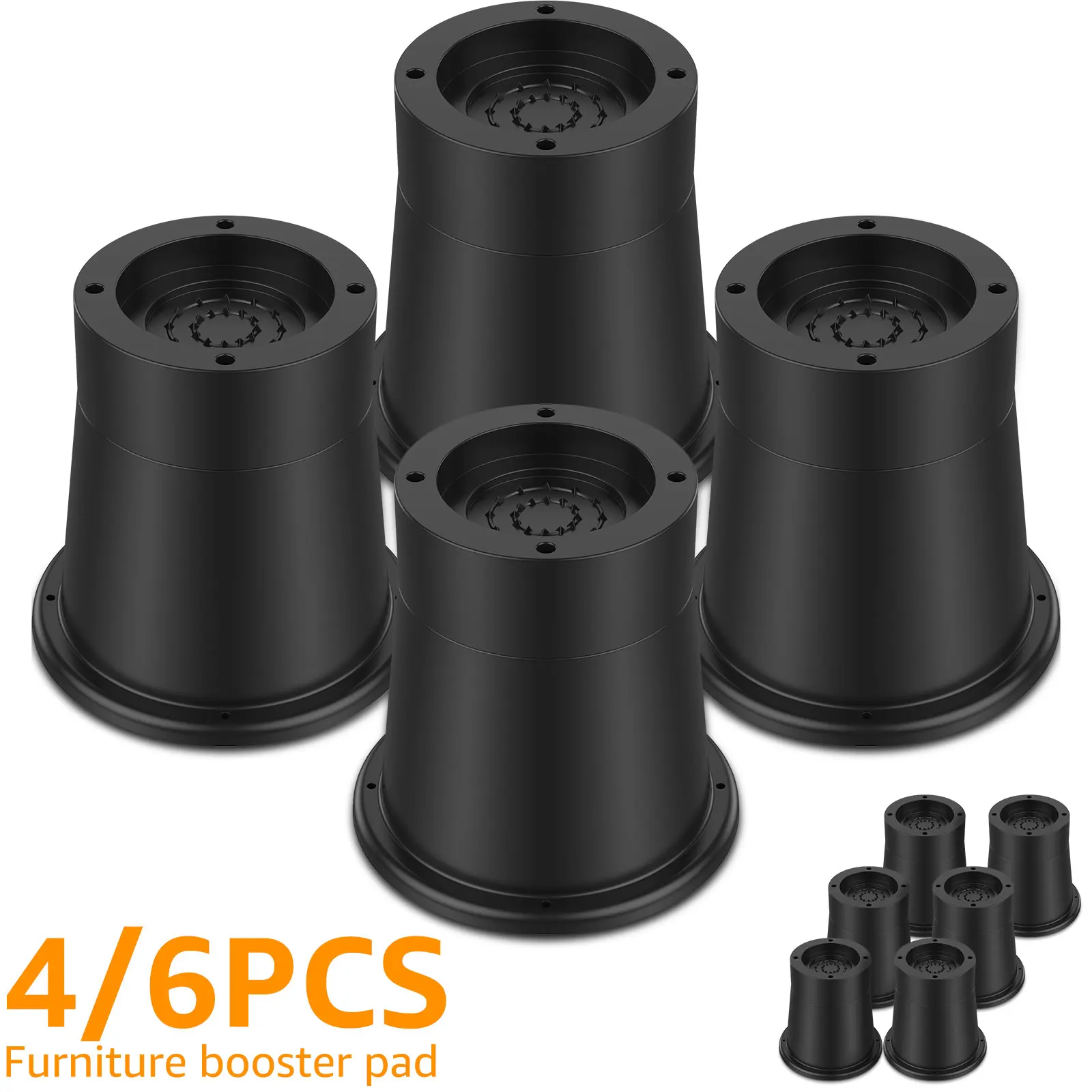 4pc-Round-Furniture-Foot-Furniture-Riser-Heavy-Duty-Bed-Elevator-Non ...