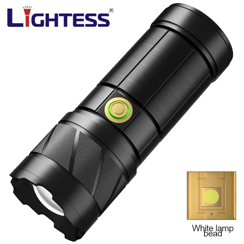White-Laser-Flashlight-Super-Bright-LED-Double-Head-Flashlamp ...