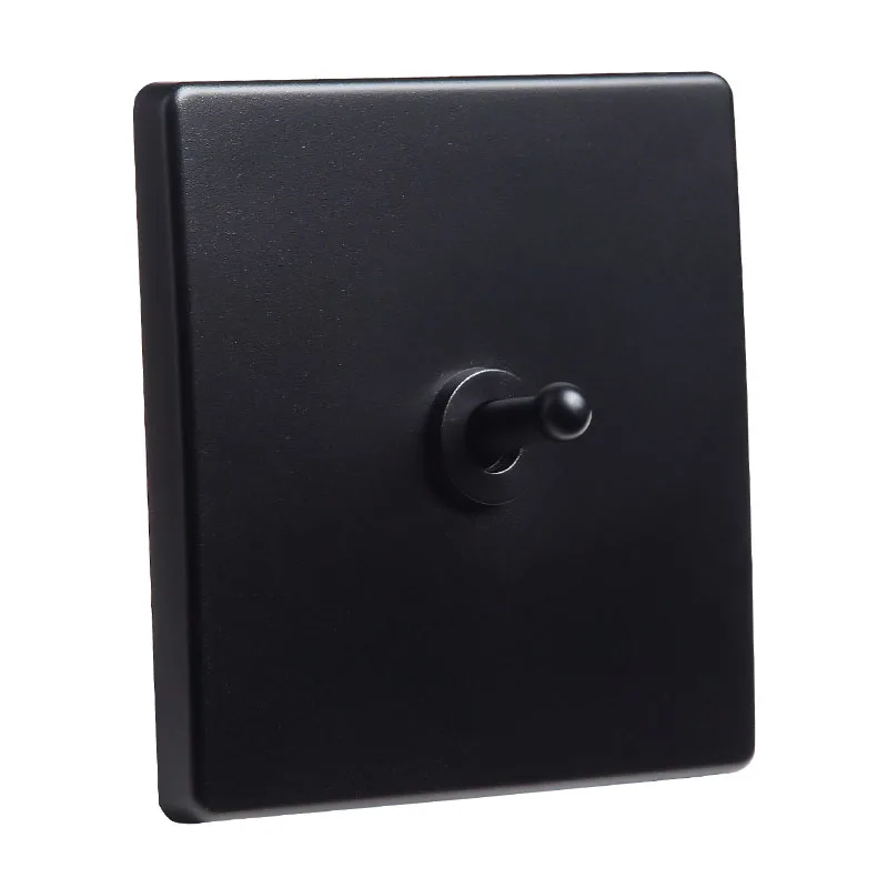 Wall Light Brass Lever Toggle Switch Black Matte Panel 10A 110-220V For ...