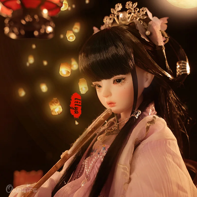 Lilya BJD Doll 1/4 Minifee New Release Active Line Girl Body Chinoiserie Pink Dress Design Art ...