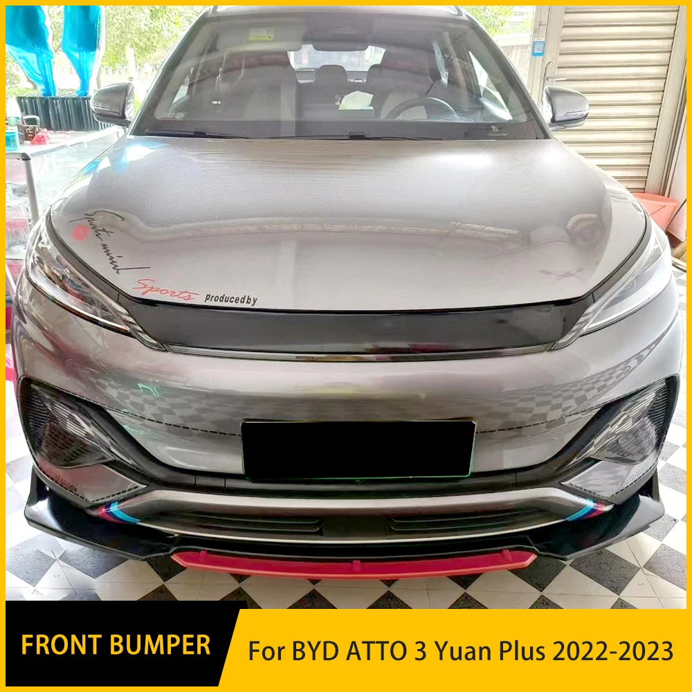 For-BYD-ATTO-3-Yuan-Plus-Front-Bumper-Lip-Body-Kit-Spoiler-Diffuser ...