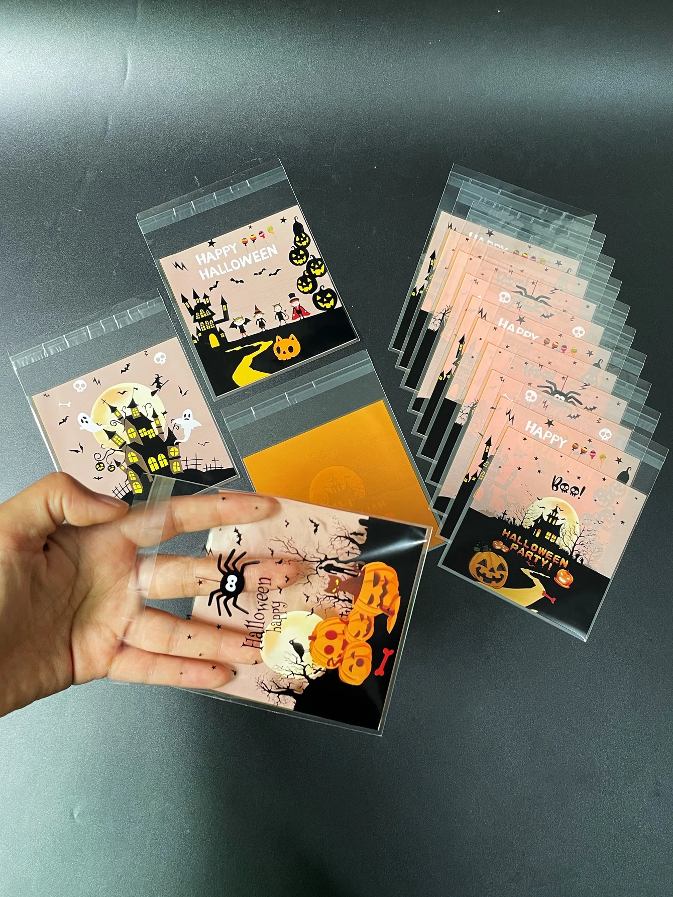 100pcs-Halloween-Black-Castle-Pumpkin-Pattern-Opp-Self-sealing-Bag-Cute ...