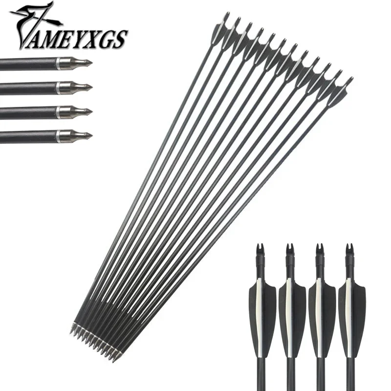6/12/24 Pcs Archery 30 Inch 500 Spine Fiberglass Arrow OD 8mm ...