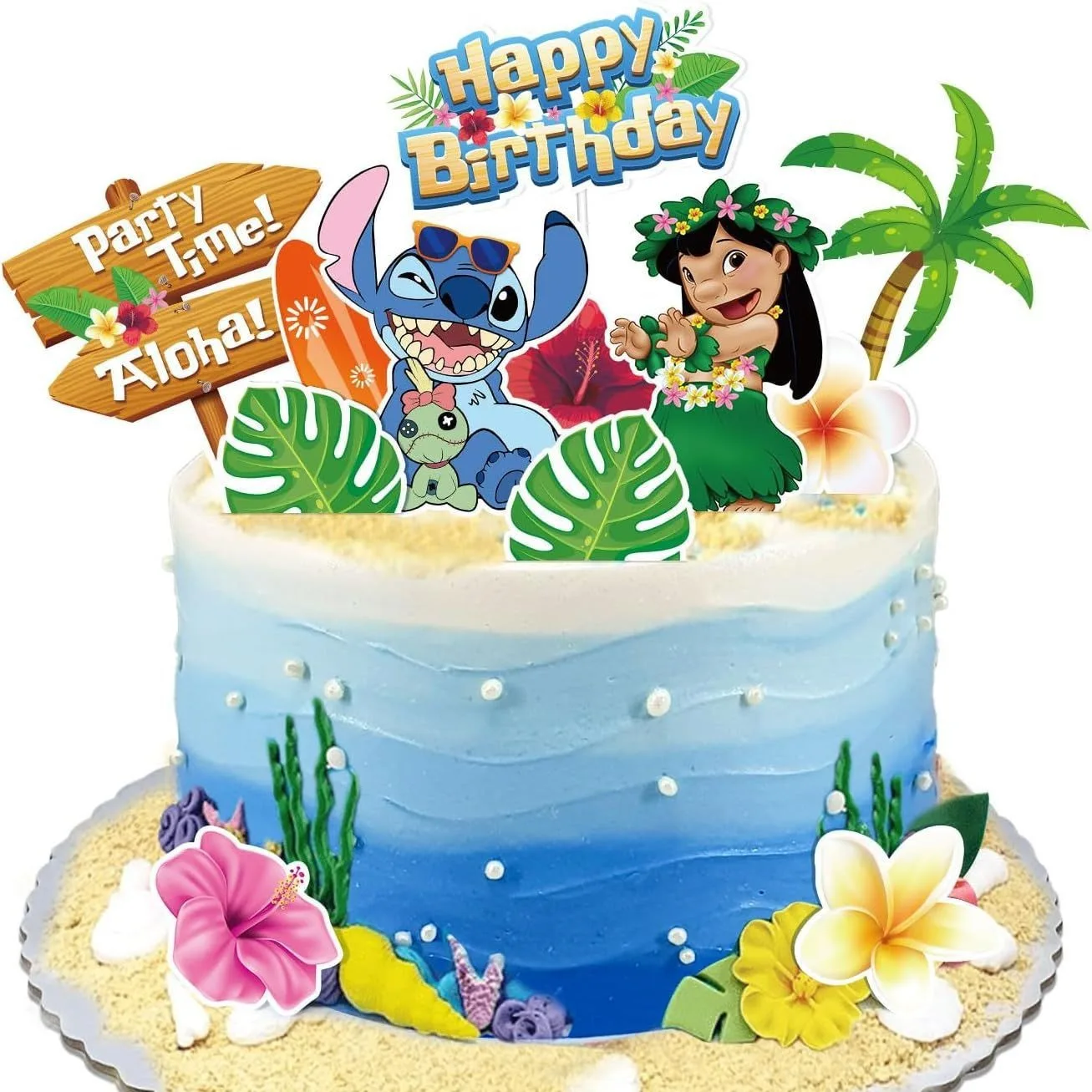 12pcs-Disney-Lilo-Stitch-Hawaii-Cake-Toppers-Summer-Birthday-Party ...