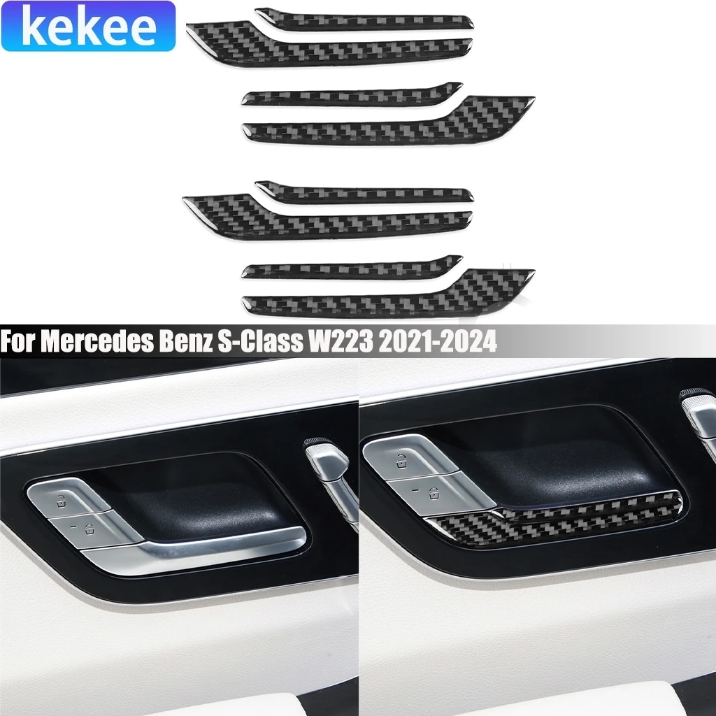 Carbon Fiber Door Handle Decorative Cover Sticker Car Accessories ...