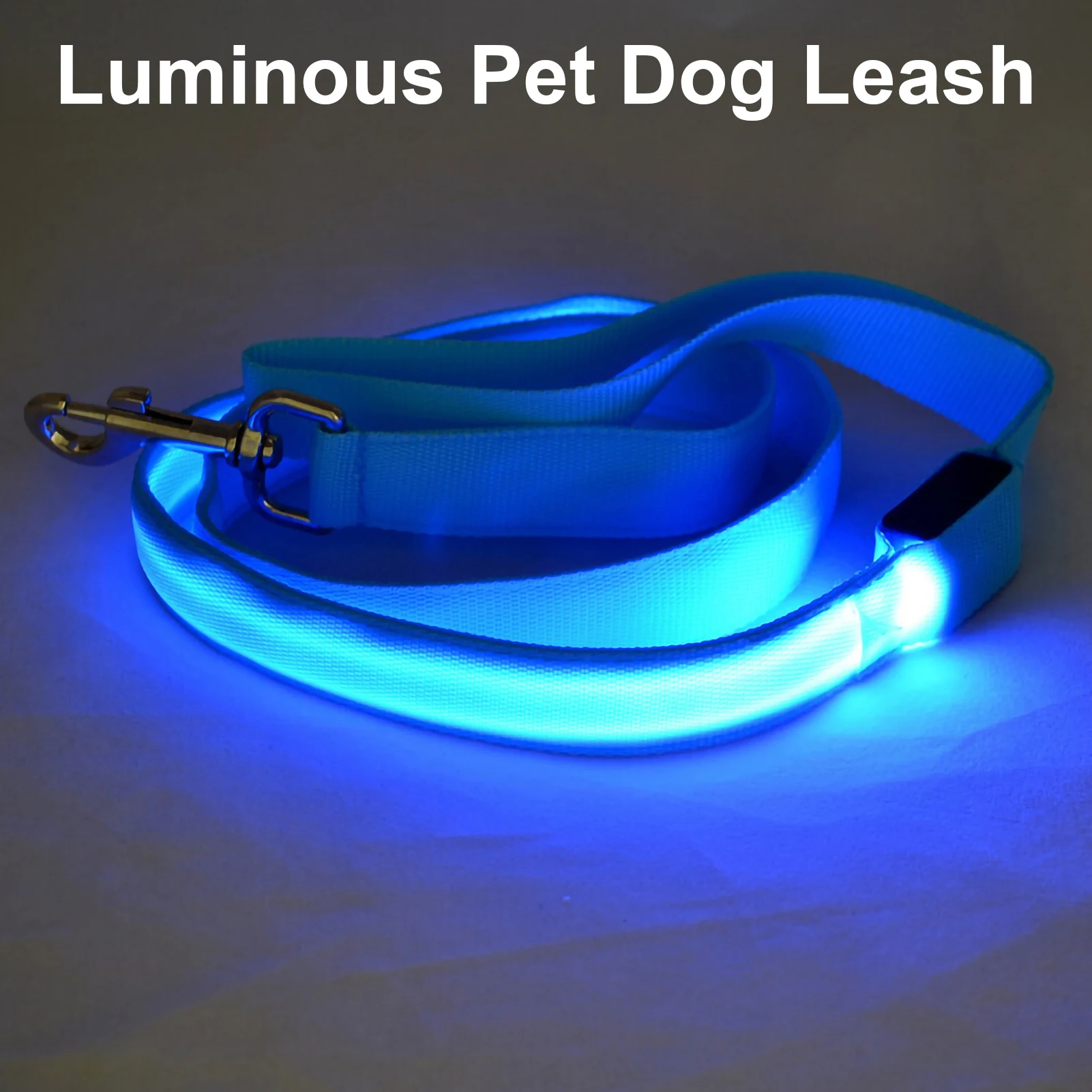 Glowing-Led-Dog-Leash-Usb-Rechargeable-Pet-Dog-Flashing-Nylon-Webbing ...