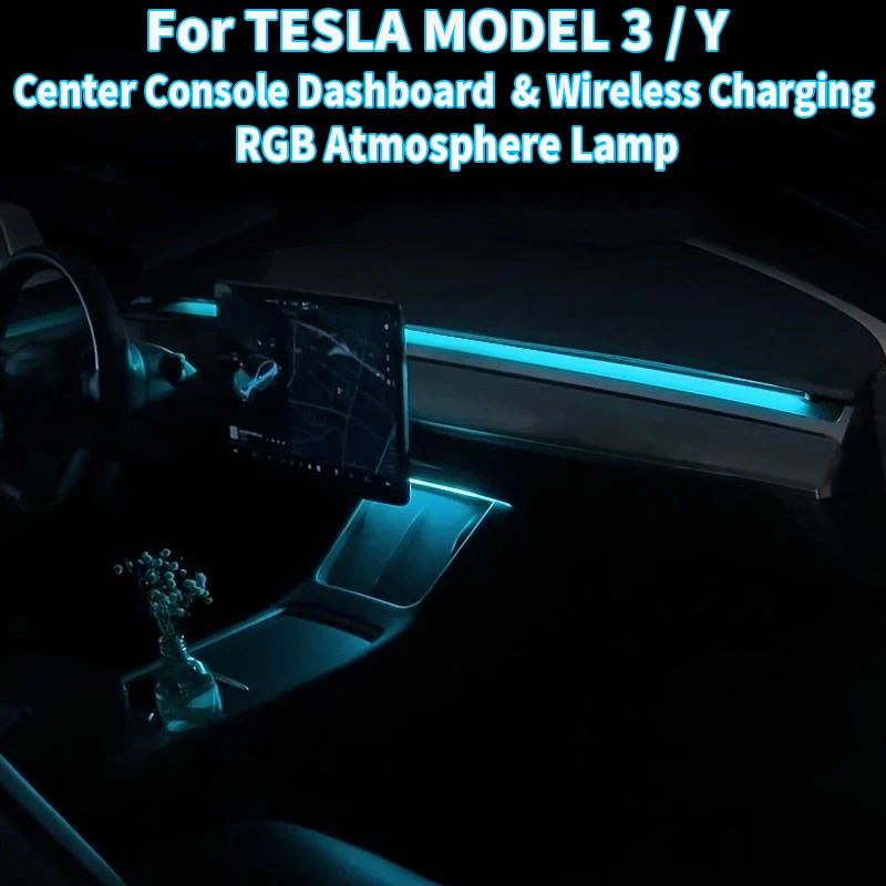 Center-Console-Dashboard-Wireless-Charging-Light-For-Tesla-Model-3-Y ...