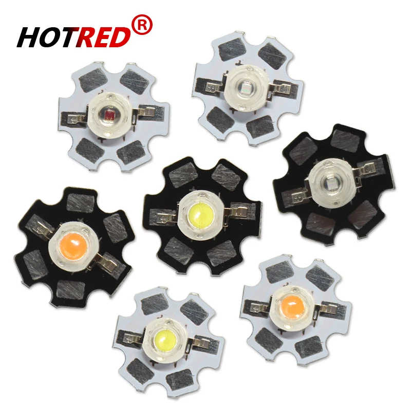 100pcs-High-Power-led-Diode-1W-3W-Cold-Warm-White-RGB-UV-Deep-Red-660nm ...