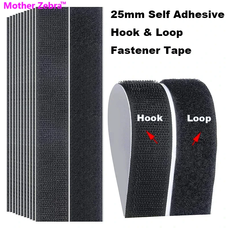 25mm-Wide-Stick-on-Hook-Loop-Fastener-Tape-Nylon-Self-Adhesive-Sticker ...