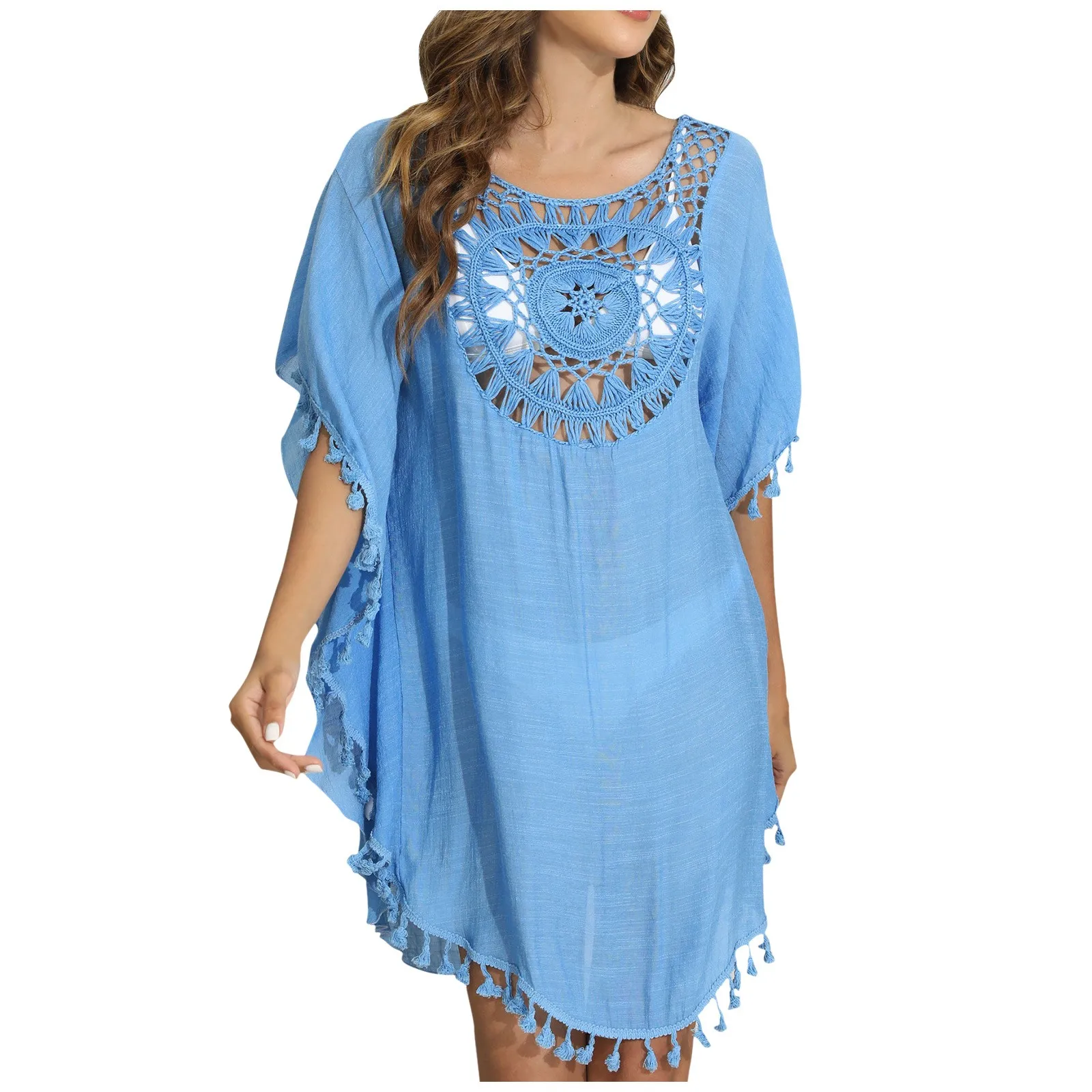 Women-s-Loose-Fitting-Casual-Vacation-Short-Sleeved-Patchwork-Fashion ...