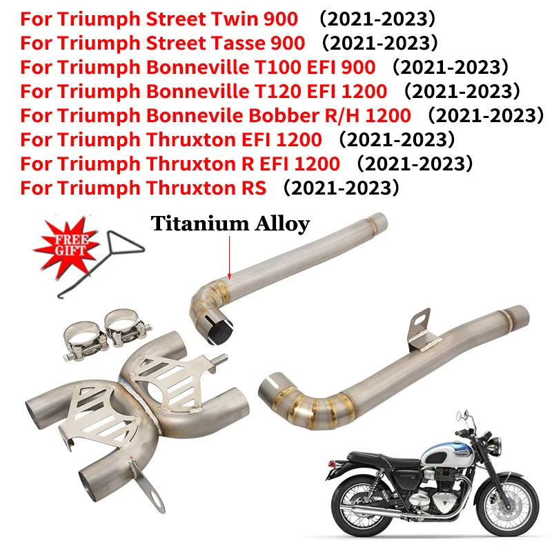 Moto Exhaust Titanium Catalyst Pipe For Triumph Street Speed Twin 900 ...