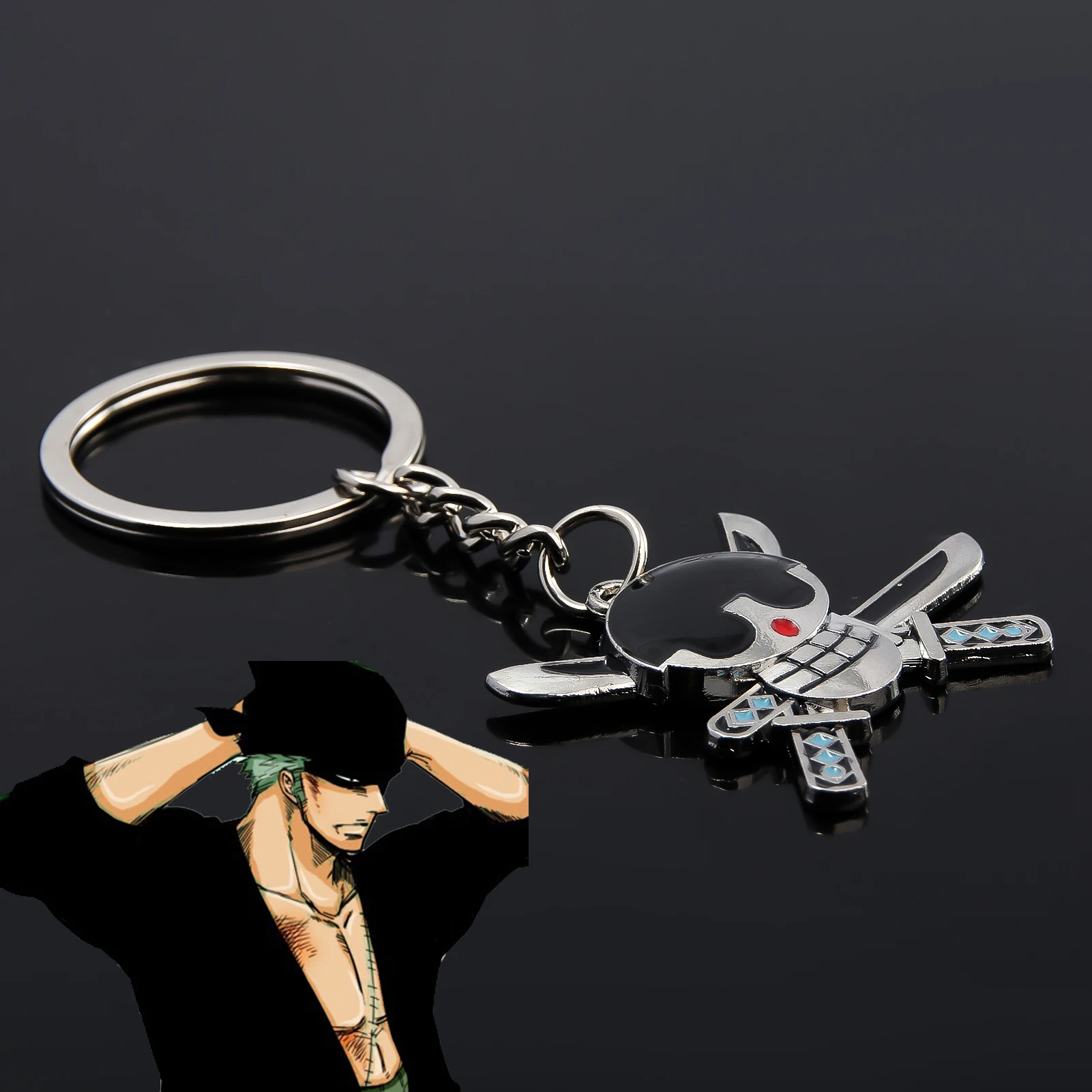 Anime-Pirate-Skull-Keychain-Pirate-Hunter-Zoro-Three-Sword-Swordsman ...