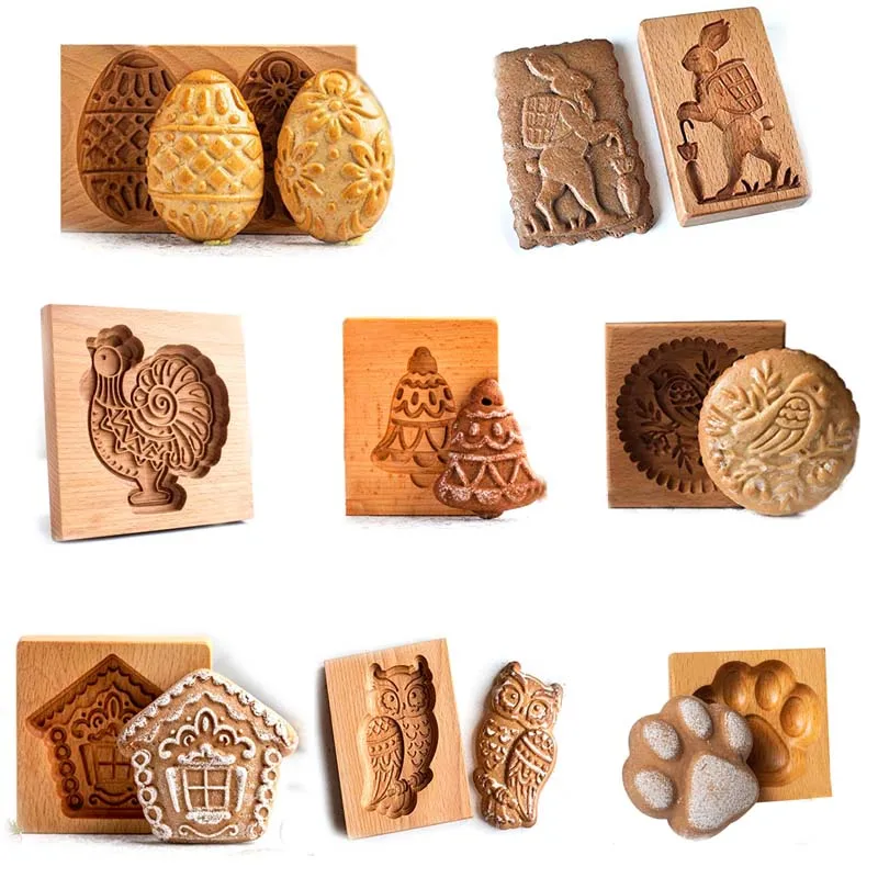 Wooden-Cookie-Molds-Animals-Cookie-Cutter-Original-Cookie-Type-3D ...