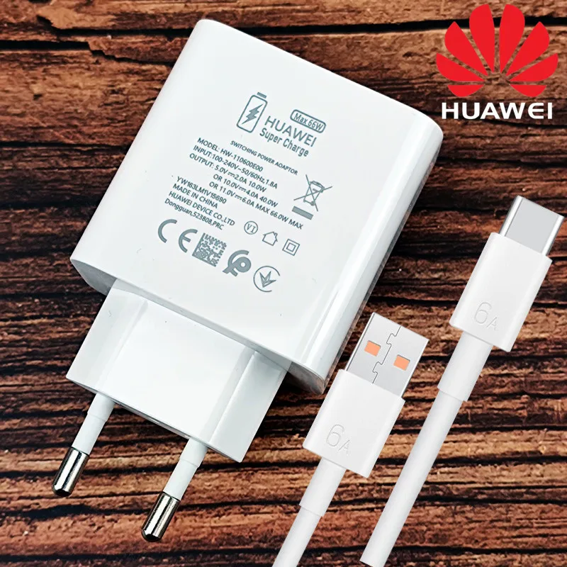 Huawei cargador de carga rápida, adaptador de carga rápida Original de 66W para P40 P50 P30 Pro ...