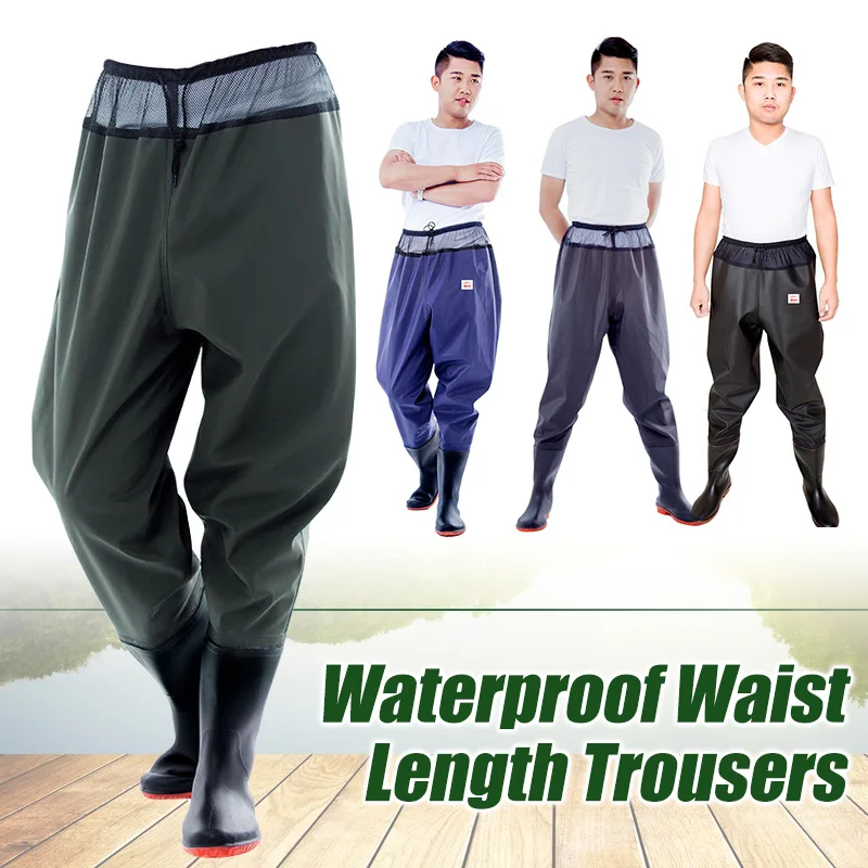 Muti-sizes Waterproof Fishing Waders High Waist Pants Stockingfoot ...