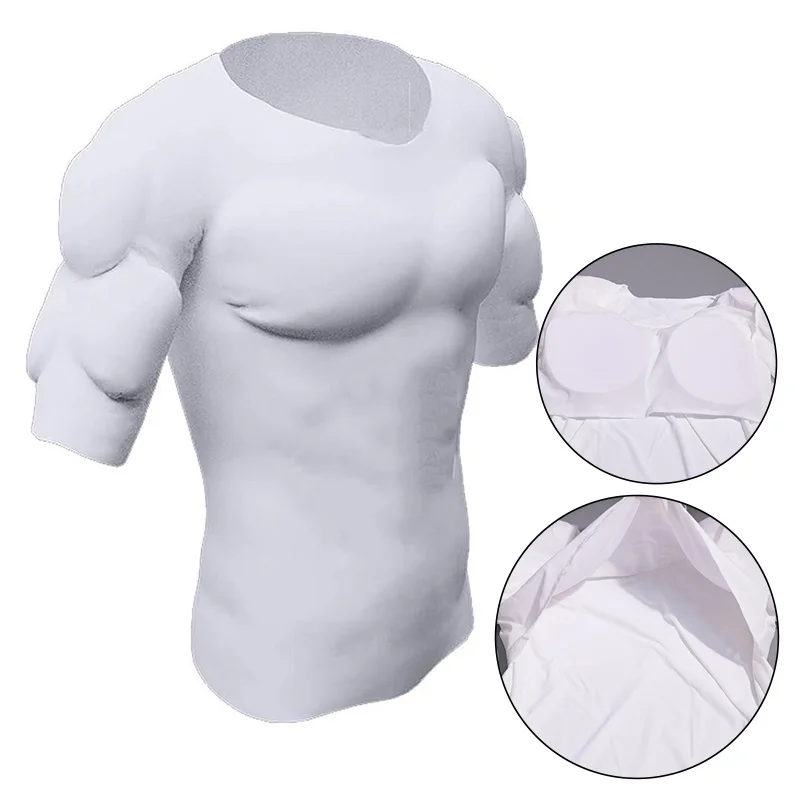 Man-Shaper-False-Muscle-Chest-T-Shirt-Cosplay-Bodysuit-Elastic-Fake ...