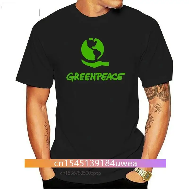 New-2021est-2021-Greenpeace-Green-Peace-Symbol-Men-Black-T-Shirt-Size-S ...