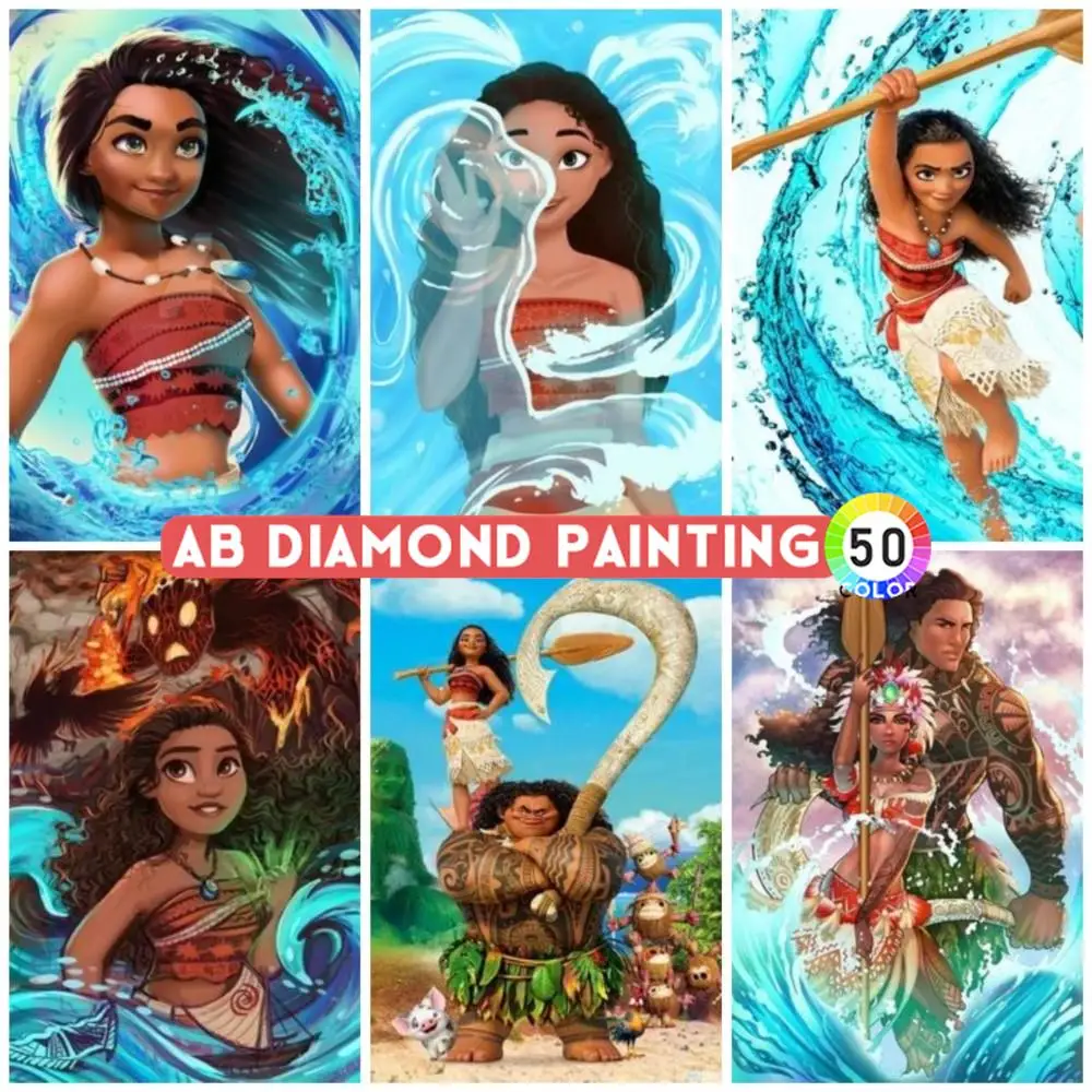 Diamond Painting Disney Moana | Disney Canvas Paintings Moana - Disney ...