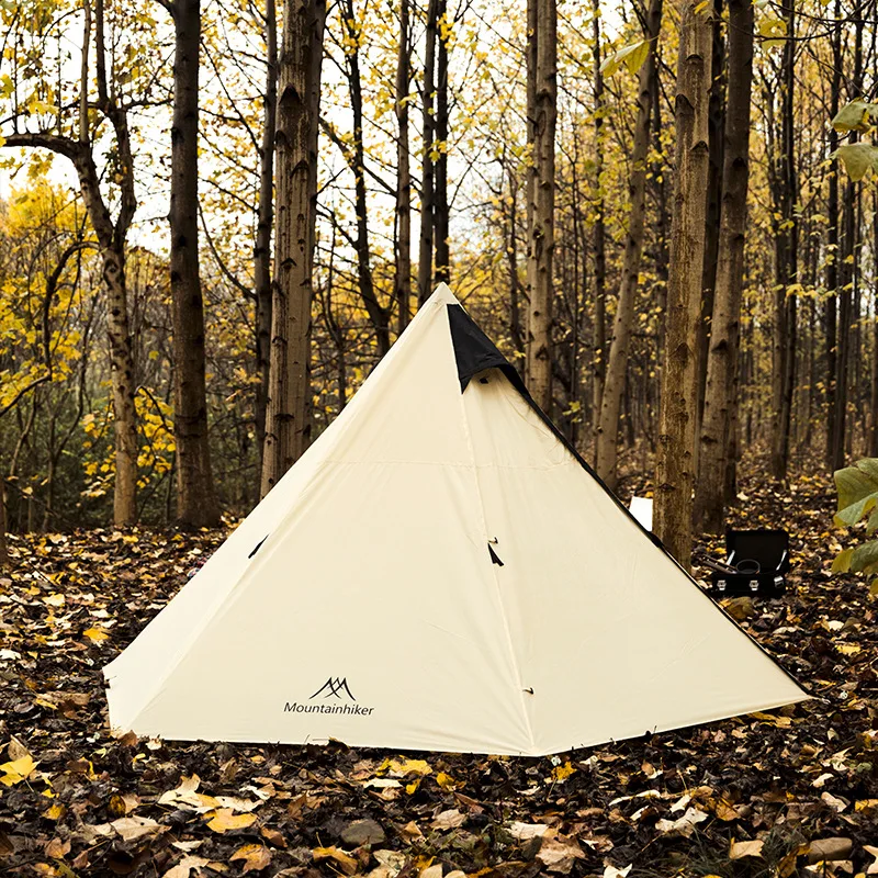 Outdoor-Camping-Pyramid-Tent-MOUNTAINHIKER-Hight-Luxury-Polyester-Black ...