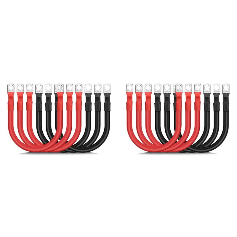B97A-12PCS 4 AWG Battery Cables,30CM Marine Battery Inverter Cables Set ...