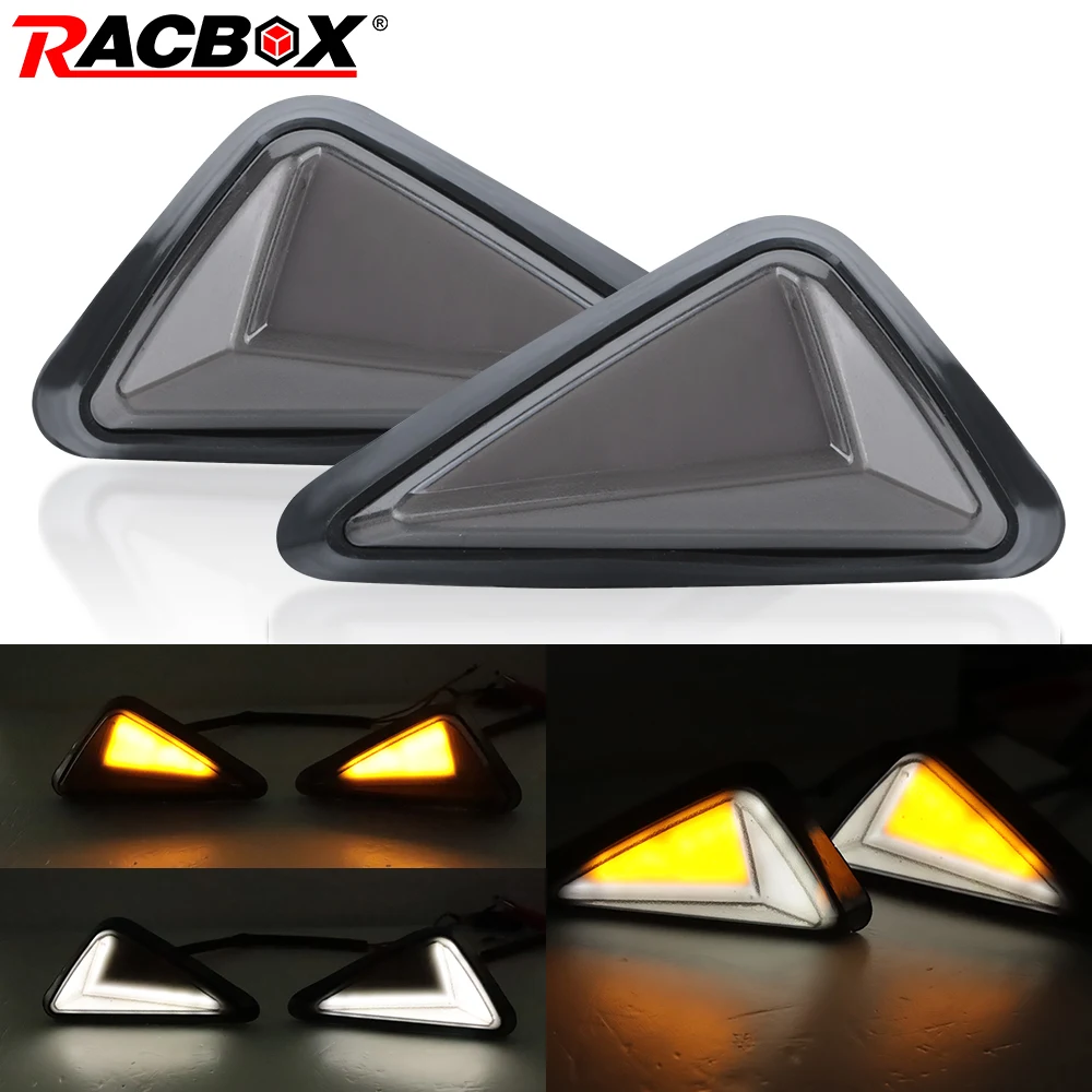 Motorcycle Flush Mount Triangle Turn Signal Light Amber White LED ...