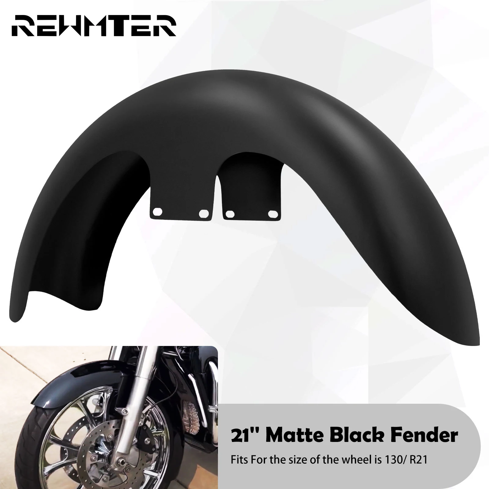 Motorcycle-Steel-21-Wrap-Front-Fender-Matte-Black-For-Harley-Touring ...
