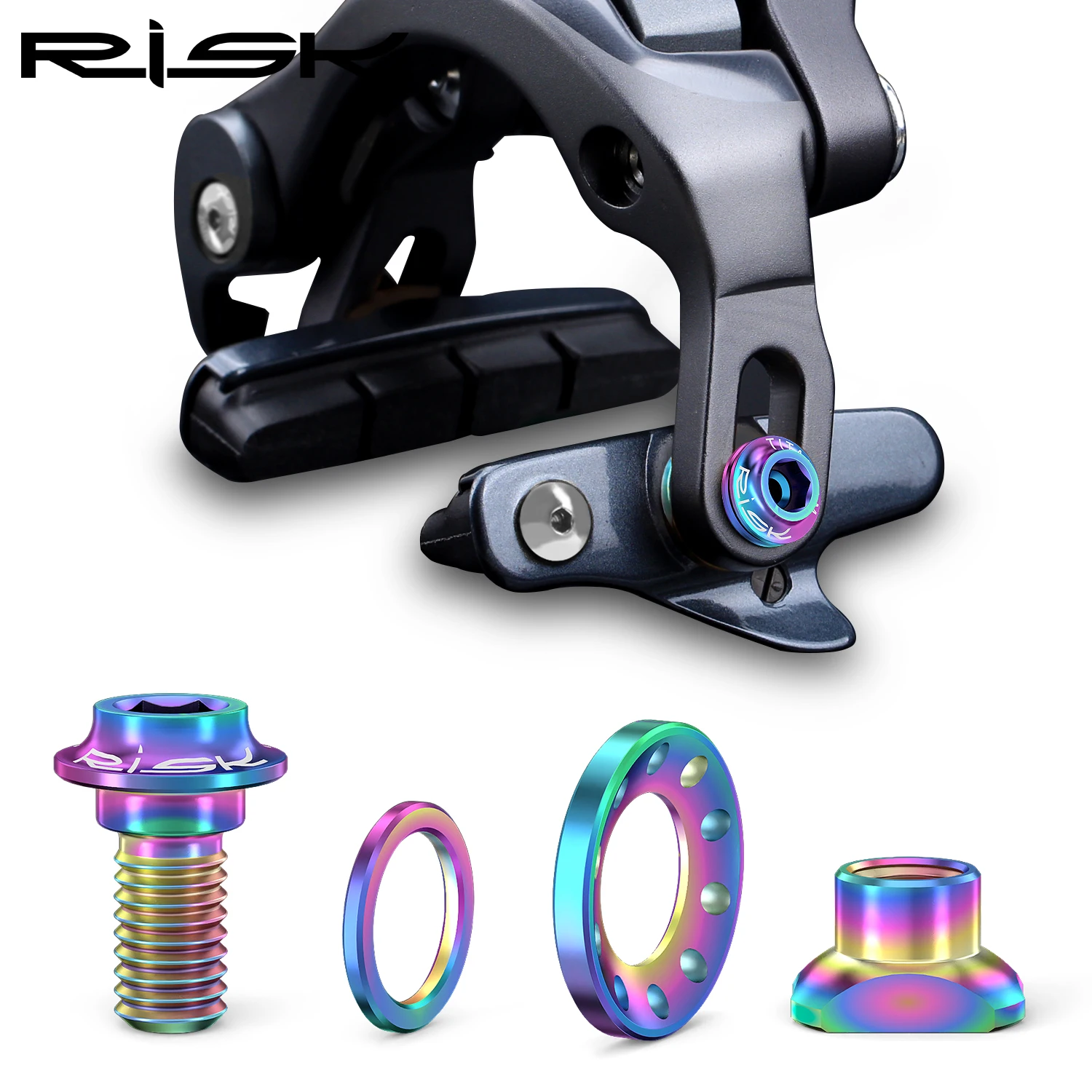 RISK-Titanium-Bolts-Road-Bike-C-Brake-Block-Fixed-Screw-Kit-Lightweight ...