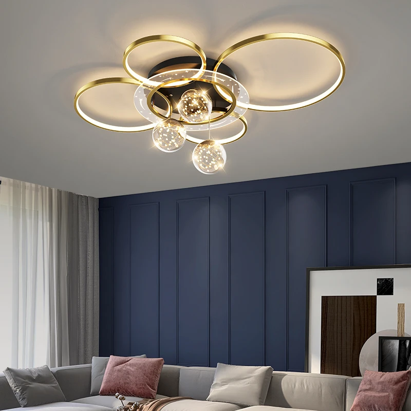 Modern Gypsophila Led Ceiling Lights Rings Circle Ceiling Lamp Living ...