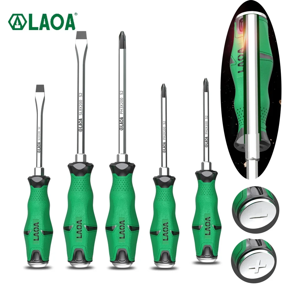 LAOA-1pcs-Phillip-Screwdriver-With-Magnetism-Slotted-Screwdrivers-58HRC ...