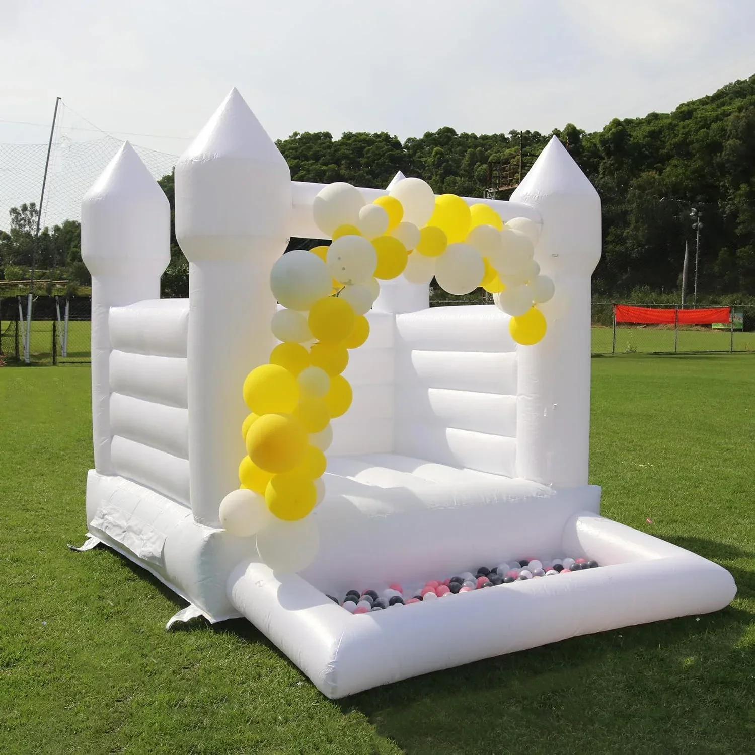 Castillo-inflable-con-piscina-de-bolas-para-ni-os-trampol-n-blanco ...