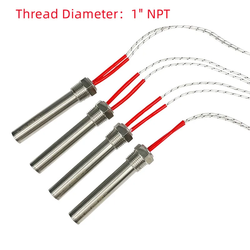 1" Thread Immersion Cartridge Heater Cylindrical Hot Rod 220V Heating ...