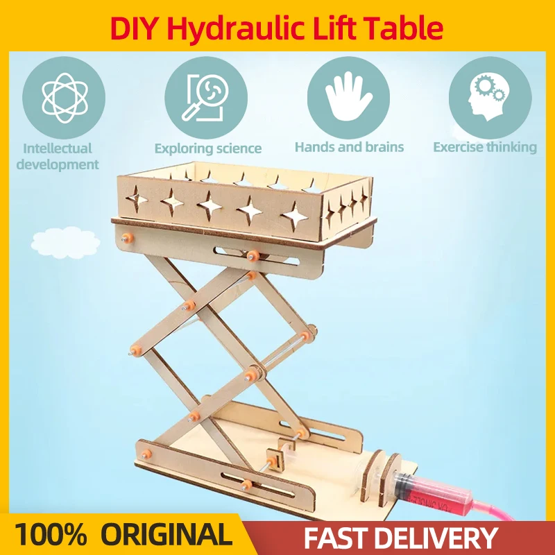 Wooden-Hydraulic-Lift-Table-Model-Science-Experiment-Small-Production ...