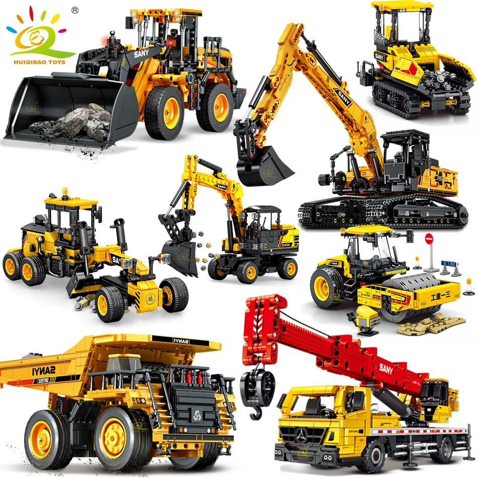 Huiqibao Engineering LKW Baustein Bagger Bulldozer Kran Auto Ziegel ...