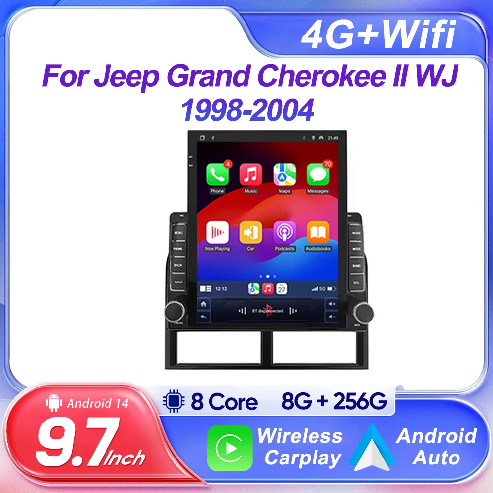 9.7 Inch Vertical Screen Android 14 Car Radio For Jeep Grand Cherokee ...