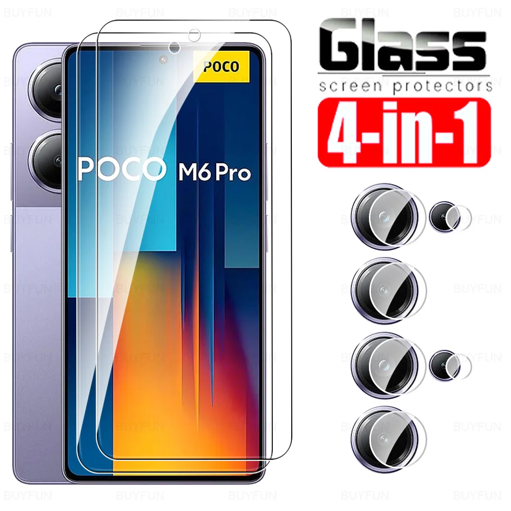 4-in-1-Glass-For-Xiaomi-Poco-M6-Pro-4G-Tempered-Glass-PocoM6Pro-PocoM6 ...