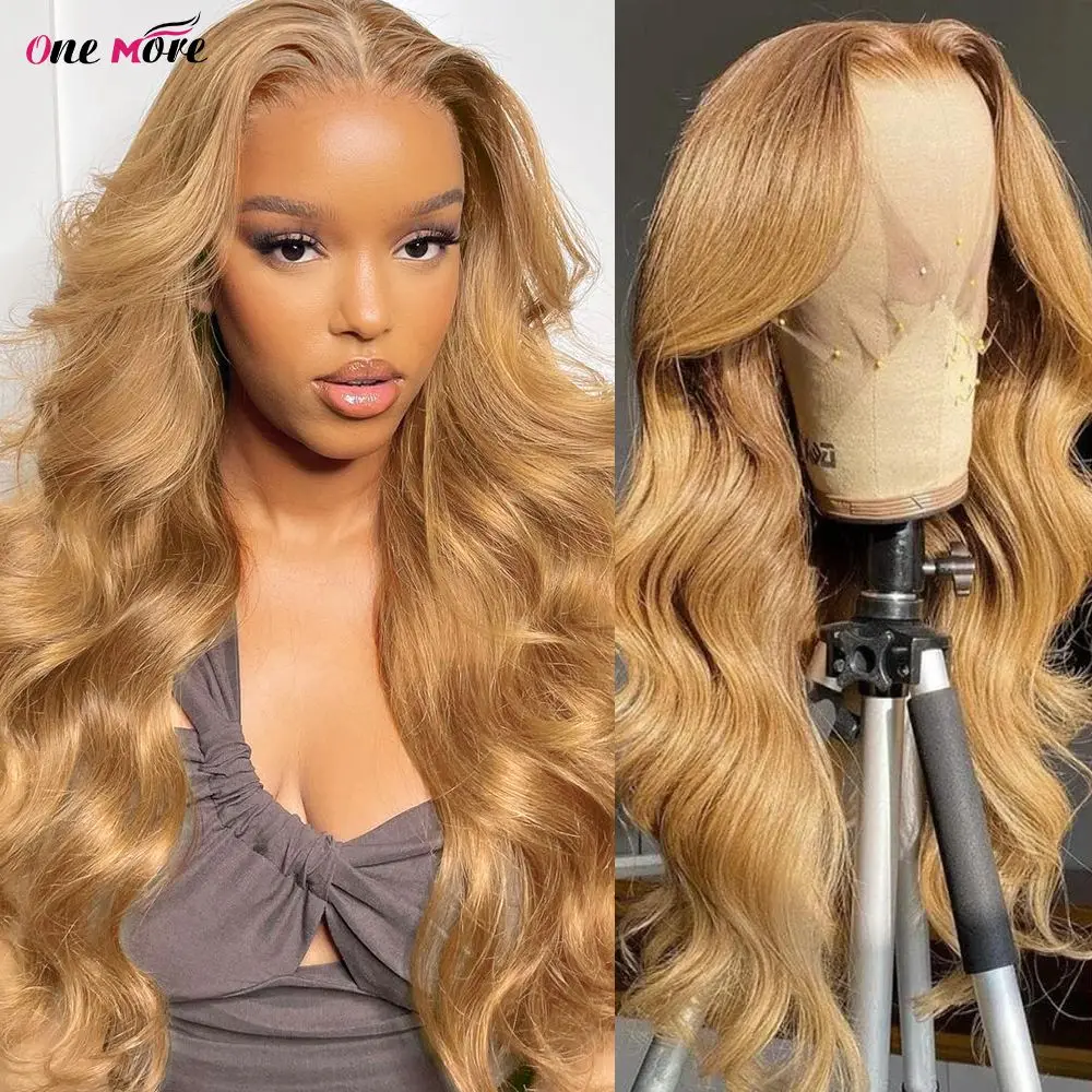 Perruque Lace Front Wig Naturelle Ondulée 30 Pouces, Cheveux Humains Colorés, Blond Miel, 13x4 ...