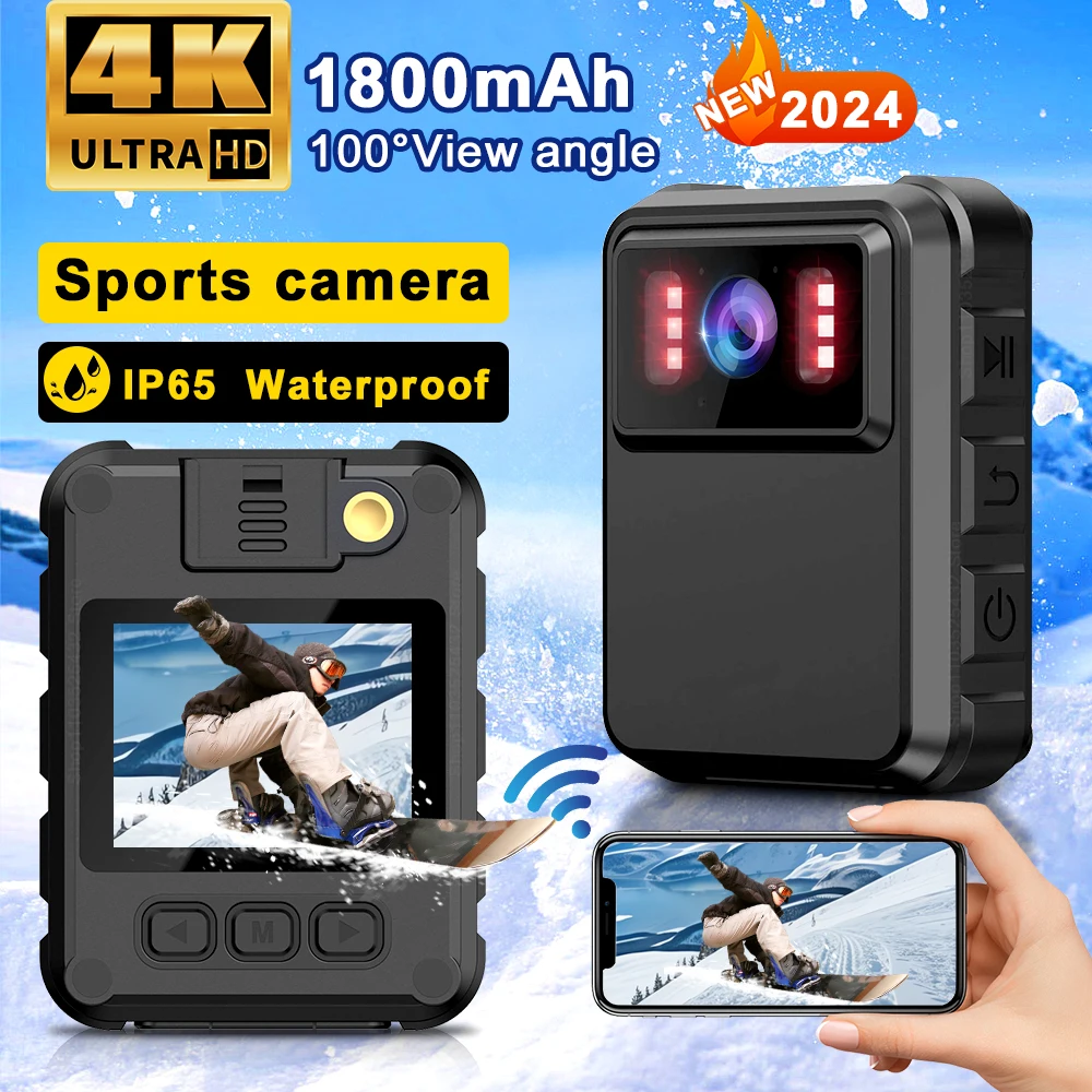 4K-WiFi-HD-Mini-Camera-Sports-Camera-Outdoor-Waterproof-Law-Enforcement ...