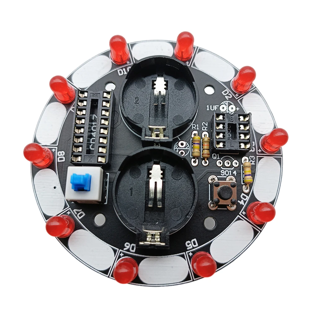 Round Electronic Lucky Rotary Suite CD4017 NE555 Self DIY LED Light Kit ...